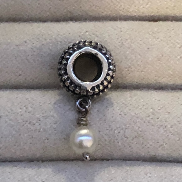 Pandora | Jewelry | Pandora Beveled Pearl Drop Dangle Charm | Poshmark
